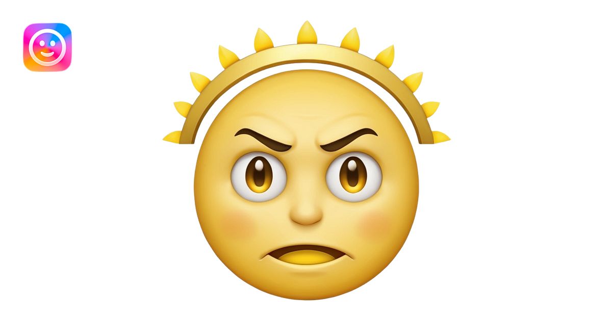 Yellow smiley face angry with a hallow angel emoji | AI Emoji Generator