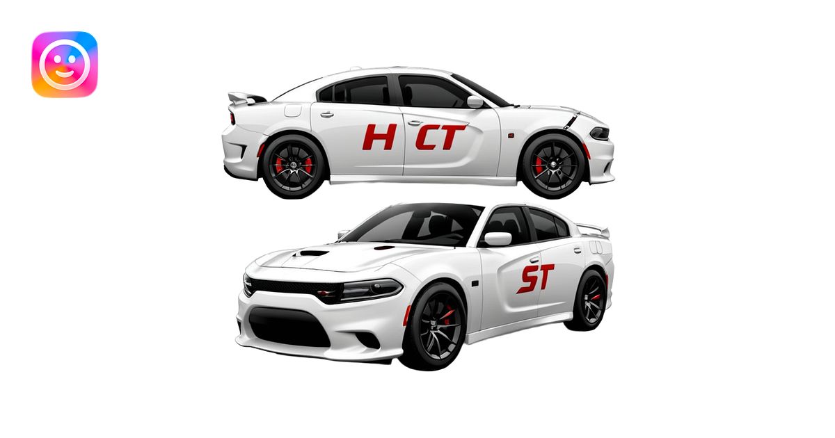 CHARGER DOSH HellCat SRT white and Pattern on the side of the logo ...