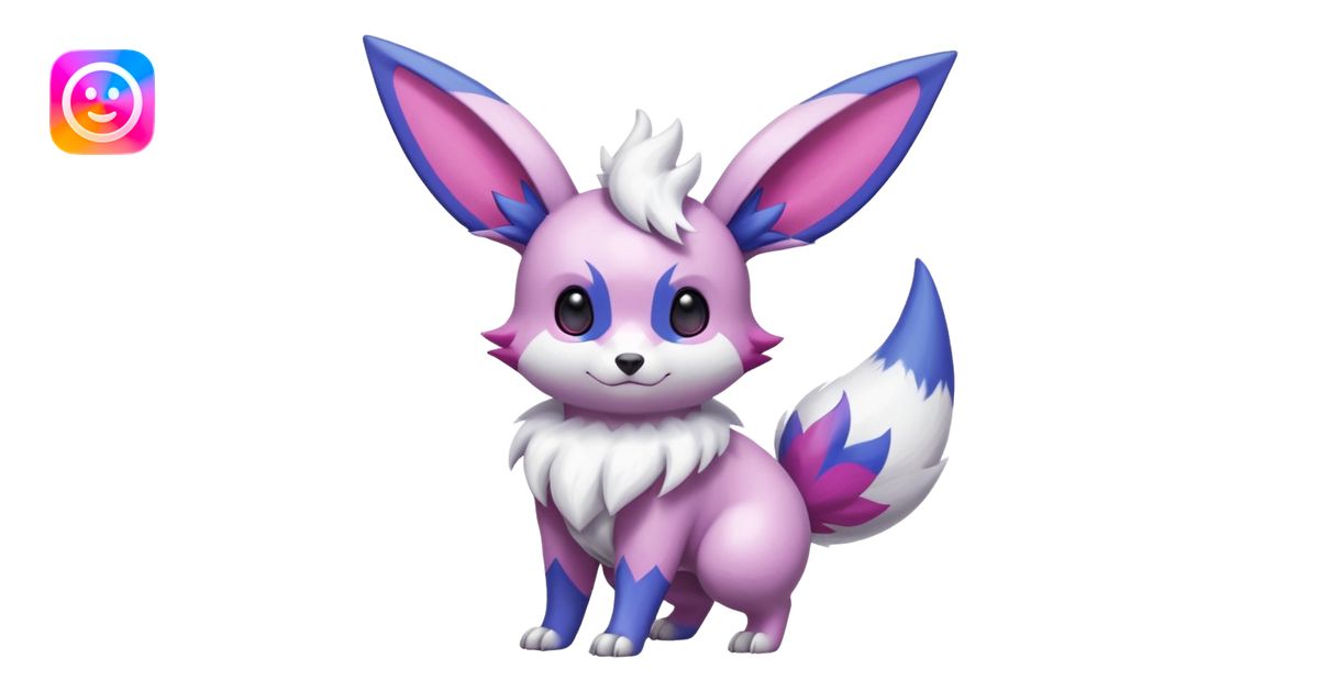 Shiny White with Violet and Indigo and pink markings Eevee-Minccino ...
