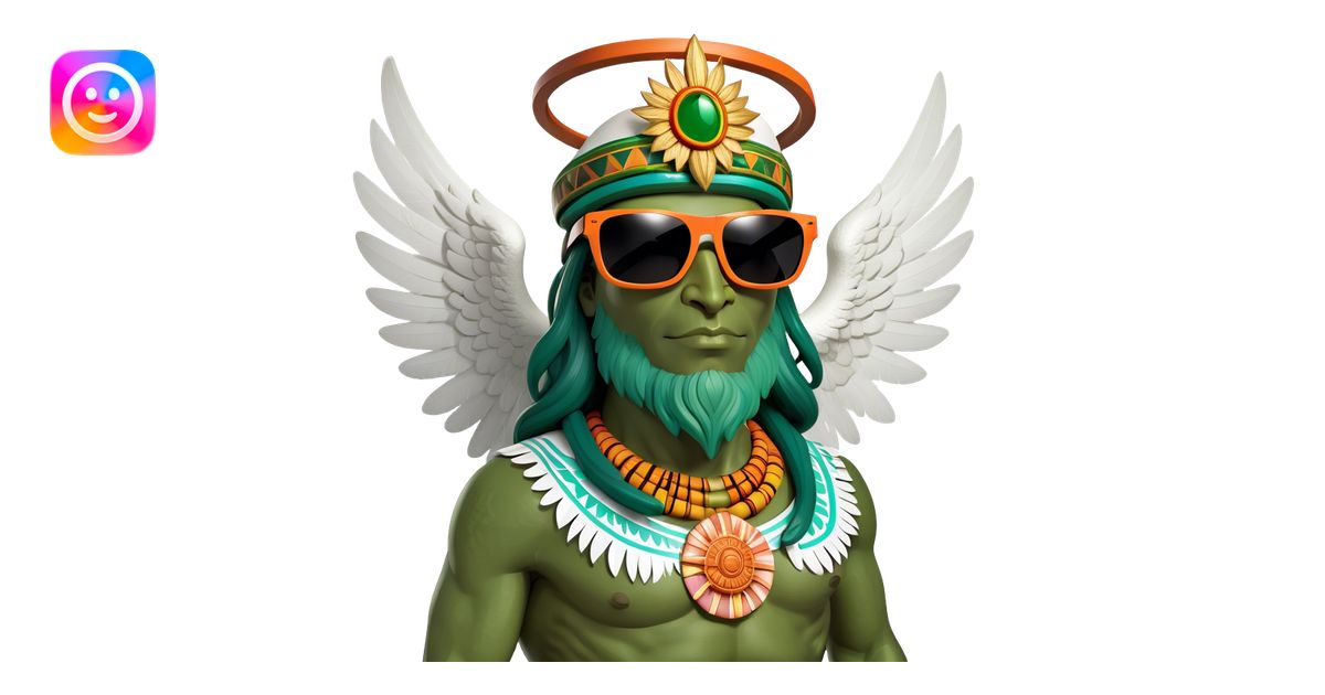 Aztec deity with a biblically accurate angel seraphim chilling at a ...