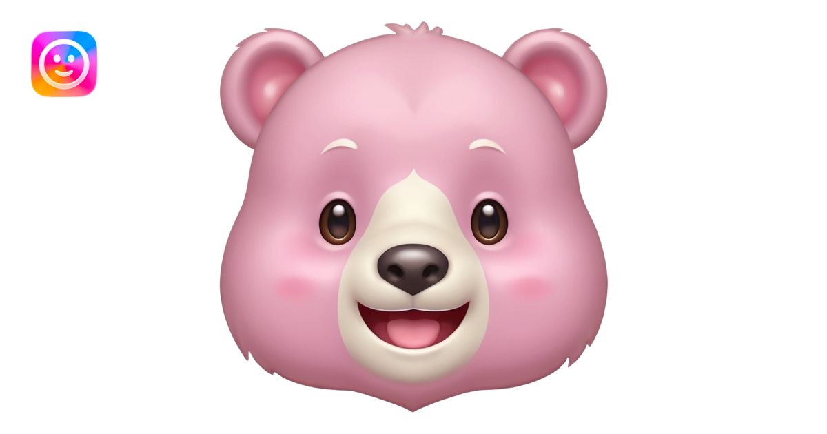 Beary sparkling eyes, wide smile, rosy cheeks, joyful expression ...