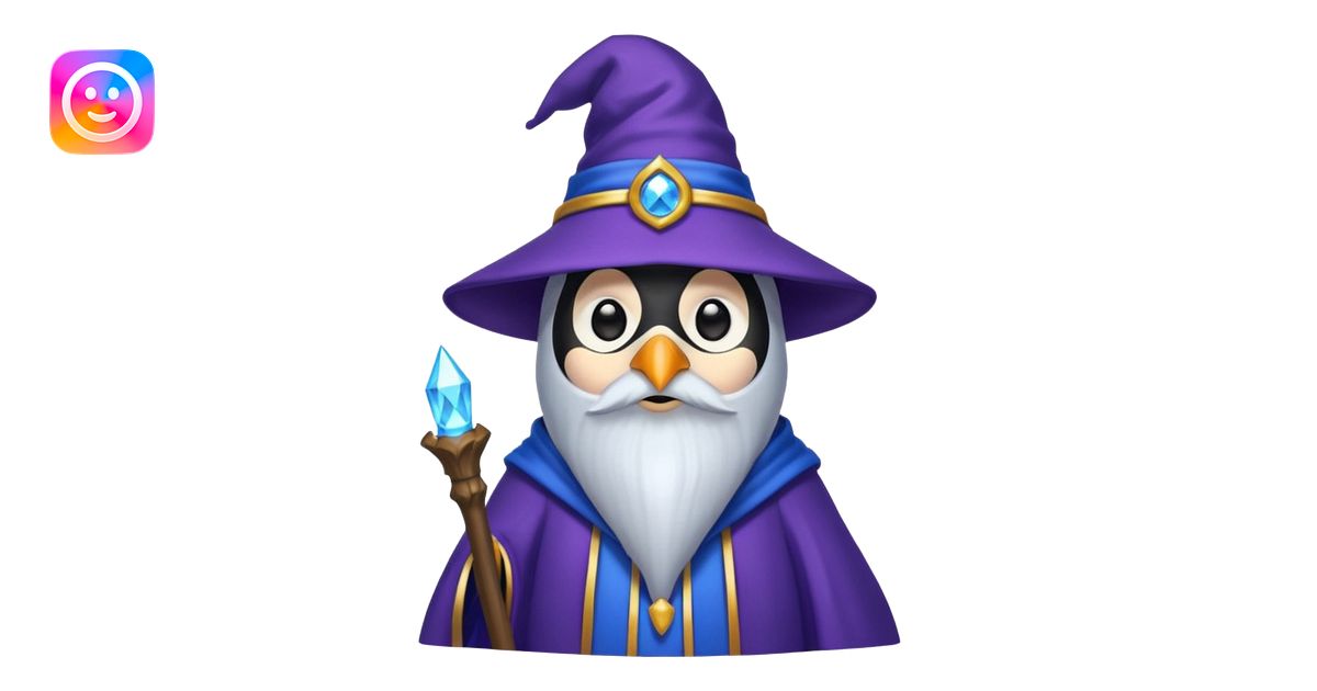 Penguin Wizard emoji | AI Emoji Generator