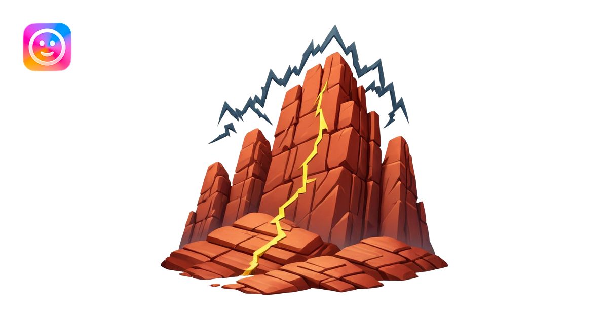 create a red rock style thunder emoji | AI Emoji Generator
