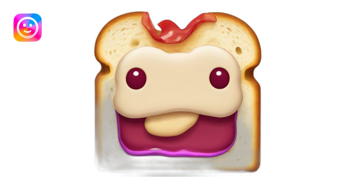 cross section of a pb&j sandwish with a face emoji | AI Emoji Generator