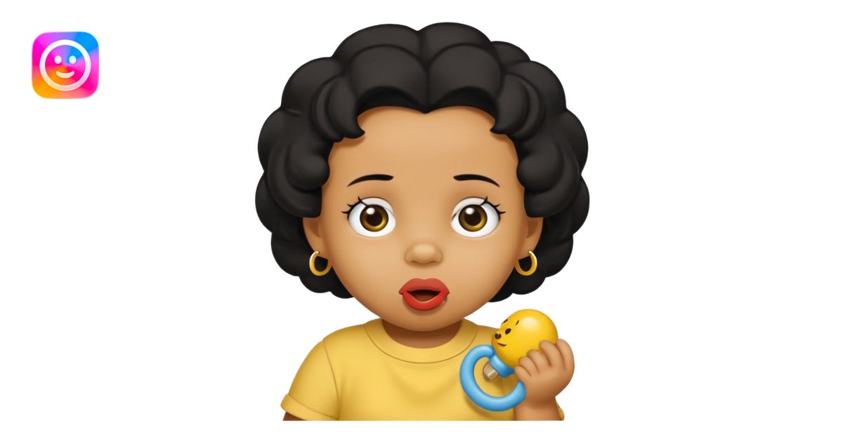 dark yellow baby, maggie simpson. emoji | AI Emoji Generator