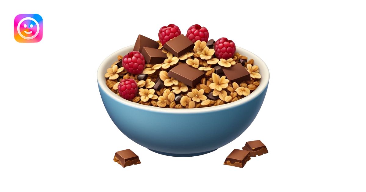 granola bowl with chocolate emoji | AI Emoji Generator
