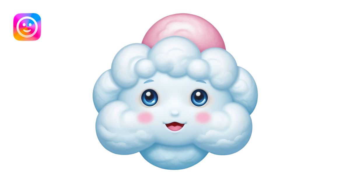 cute big White Cloud, eyes emoji | AI Emoji Generator