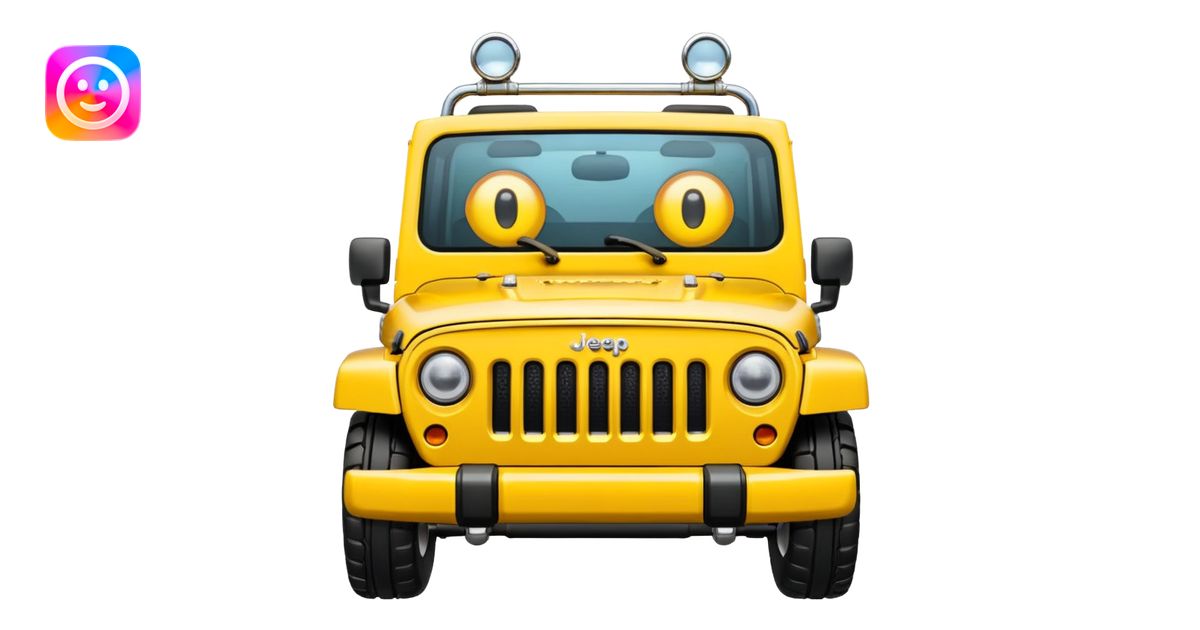 Jeep with face tongue sticking out with crazy eyes emoji | AI Emoji ...