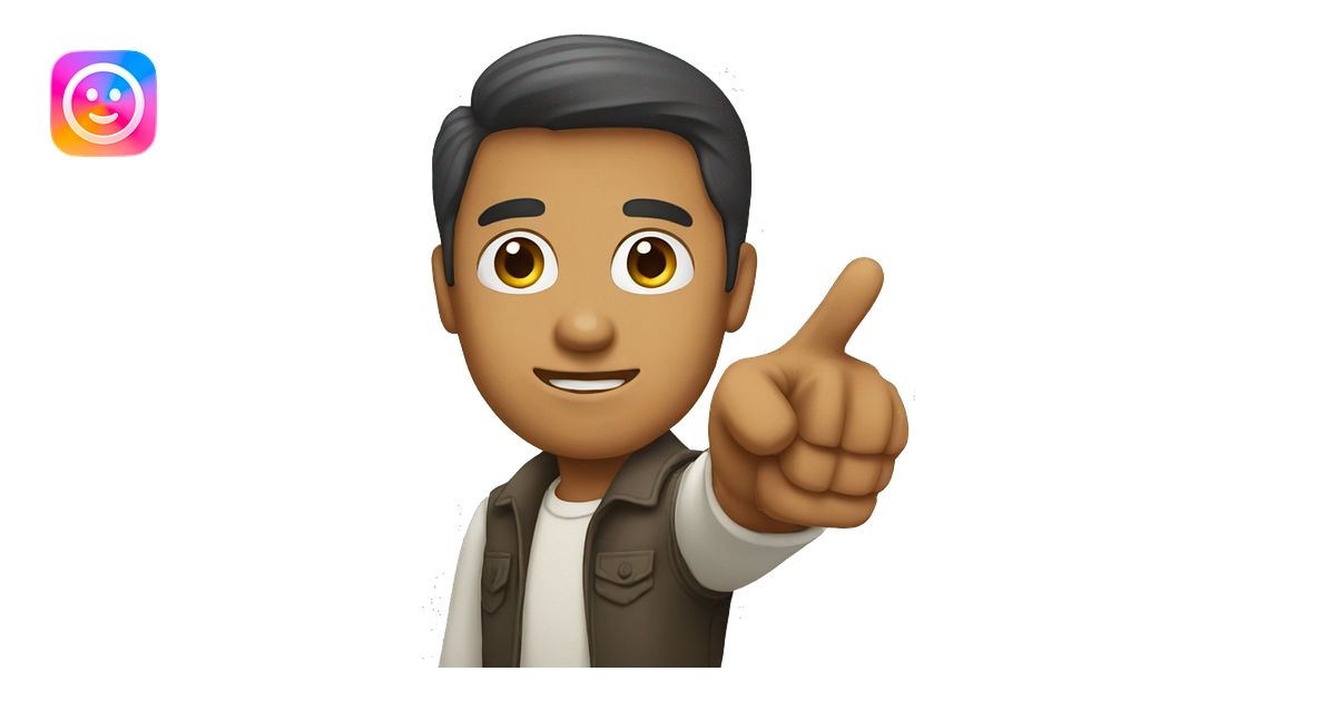 a man pointing on to something emoji | AI Emoji Generator