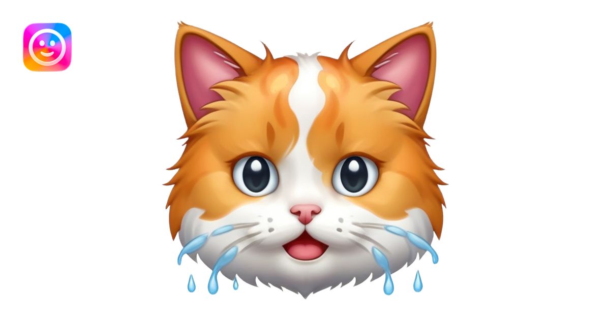 Cat crying emoji | AI Emoji Generator