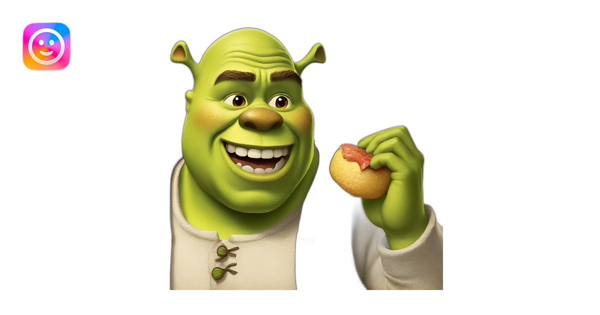 shrek eating grub emoji | AI Emoji Generator