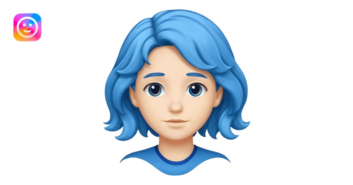Wavy Blue Hair emoji | AI Emoji Generator