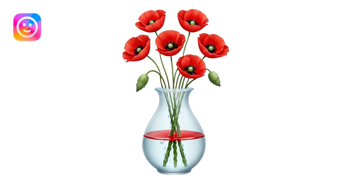 poppy flowers in a vase emoji | AI Emoji Generator