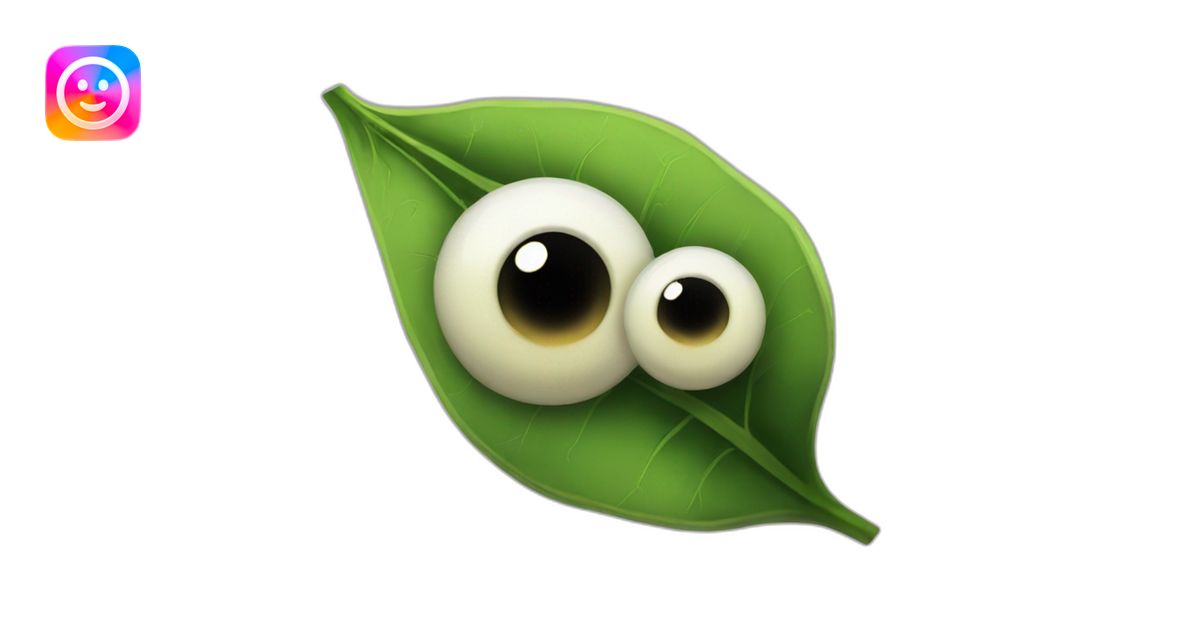 Black seed with tree eyes pvz red leaf emoji | AI Emoji Generator