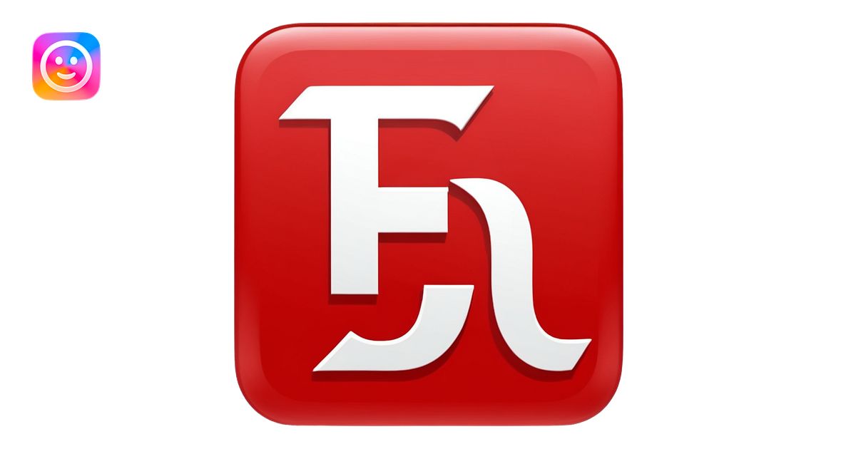 The Letters “fall risk” on a red square emoji | AI Emoji Generator