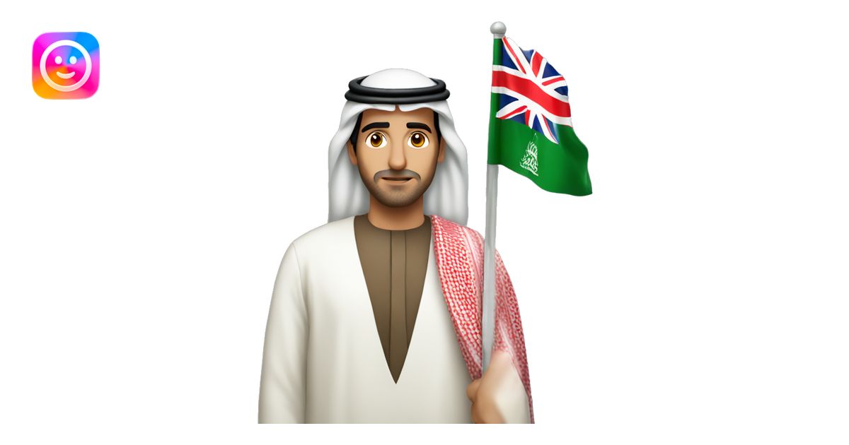 saudi arabian man with british flag emoji | AI Emoji Generator