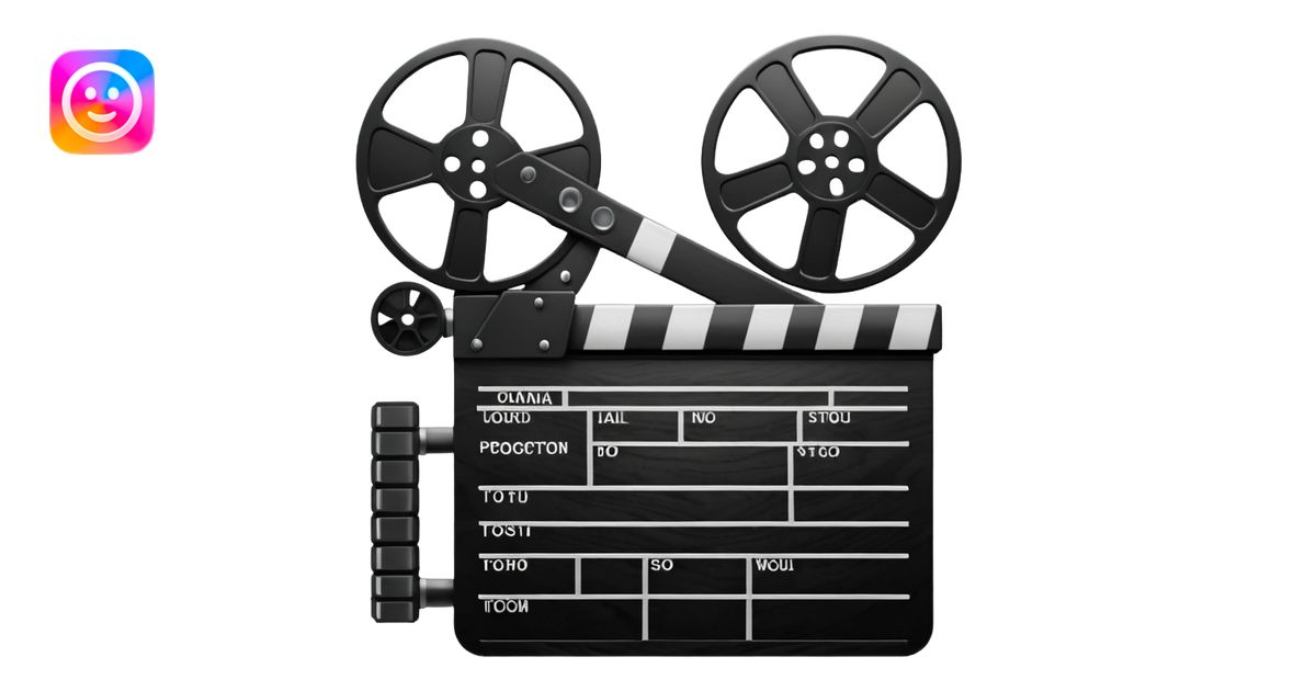 clapperboard and film reel emoji | AI Emoji Generator