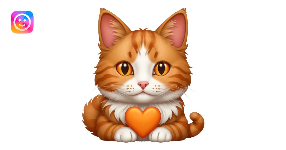 A cat with 3 hearts, so a combi of the 😽 and 🥰 emoji | AI Emoji Generator