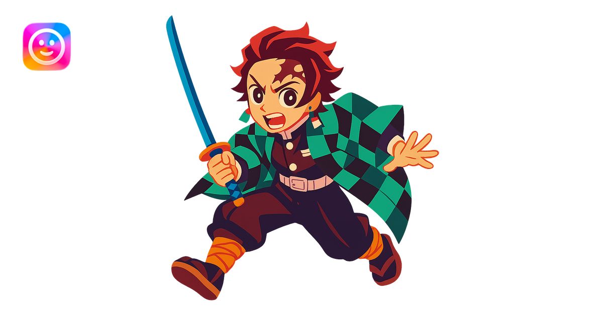 Demon Slayer character in anime style, vibrant colors, dynamic pose ...