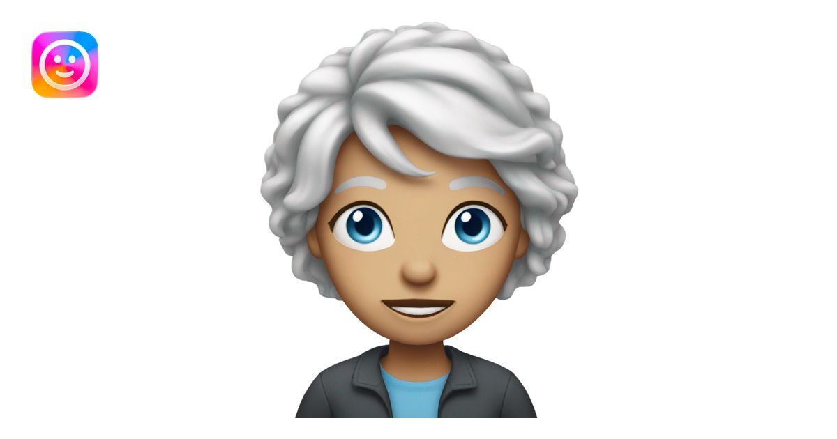 Blue eyed crazy lady emoji | AI Emoji Generator