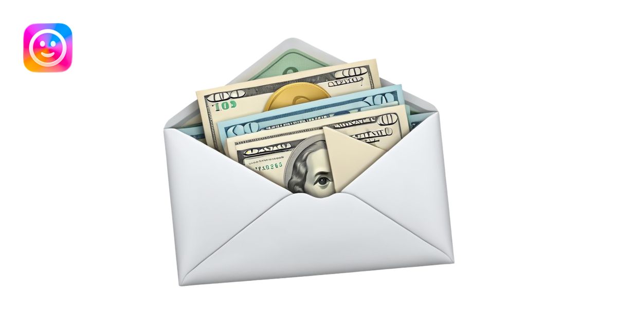 Salary enclosed in an envelope emoji | AI Emoji Generator