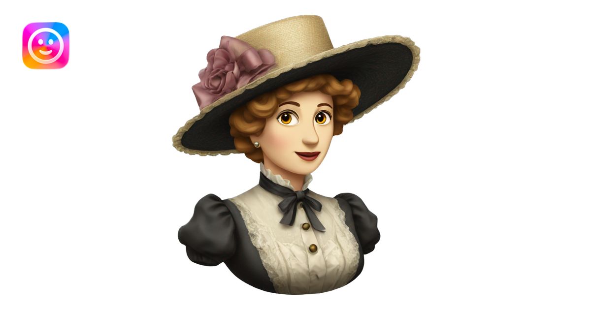 A big elegant victorian Woman’s hat emoji | AI Emoji Generator