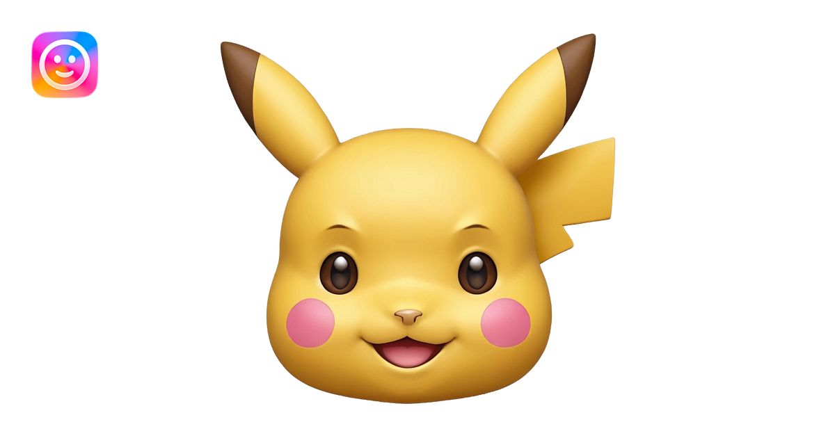 Pikachu version ios avec que la tête plus mignon emoji | AI Emoji Generator