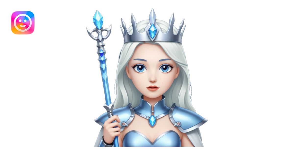 Cyber Queen – holo scepter + chrome belt,Blue Queens. emoji | AI Emoji ...