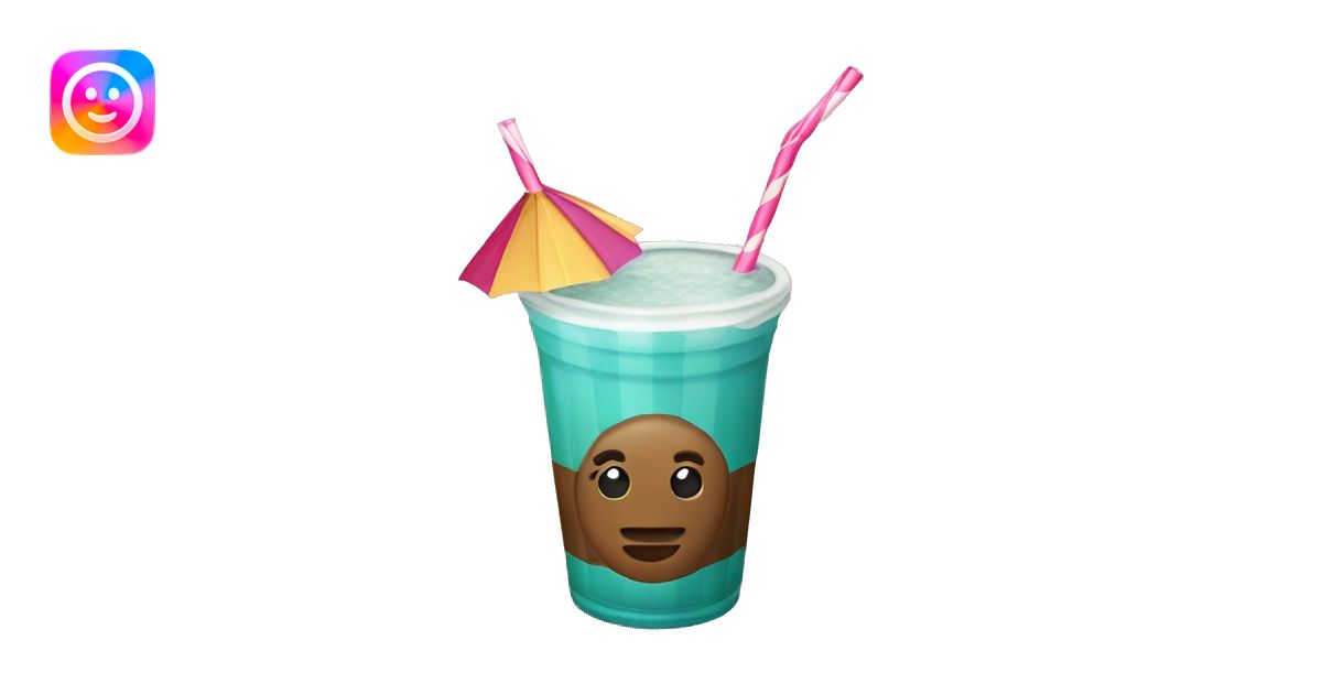 Coconut drink with striped straw emoji | AI Emoji Generator