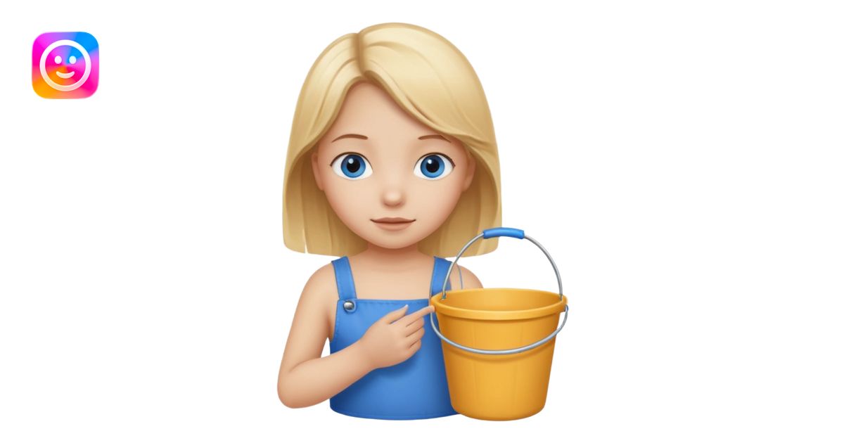 kid girl with sand bucket emoji | AI Emoji Generator