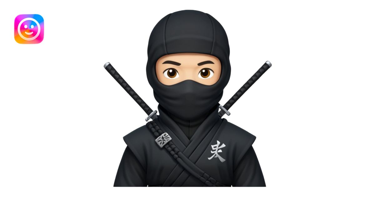 Ninja with MB written on it emoji | AI Emoji Generator