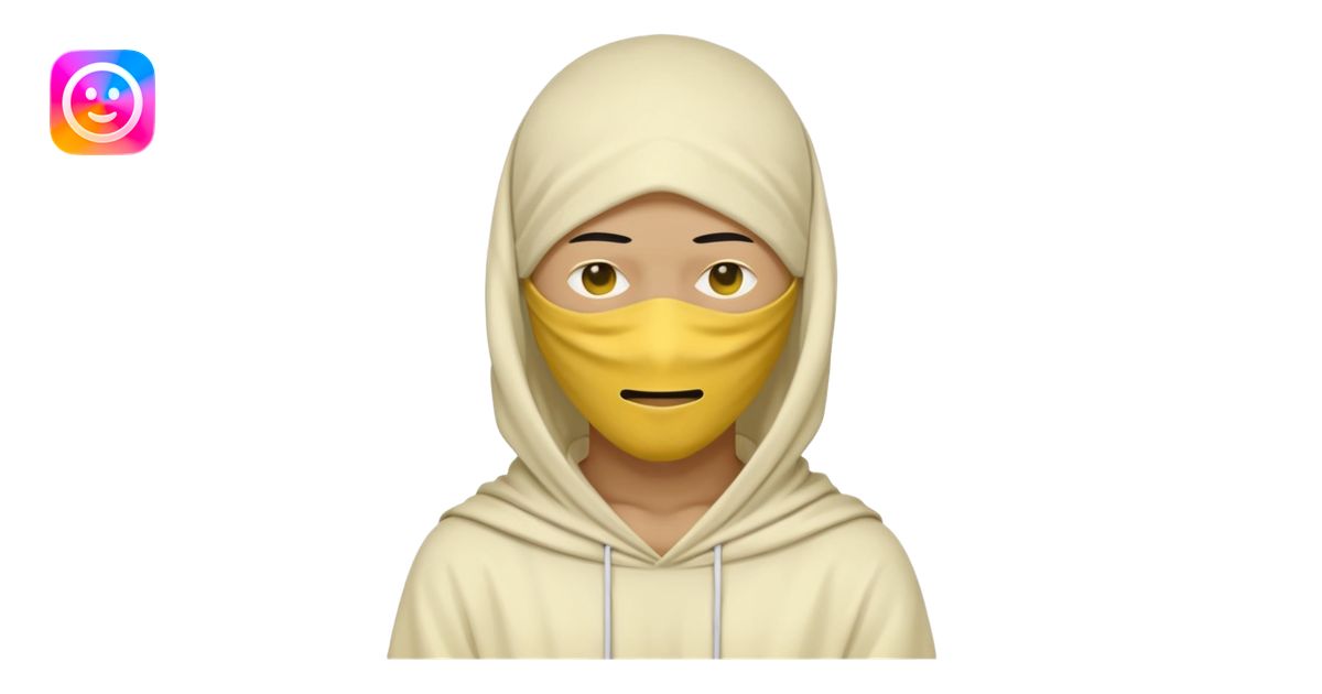 masked yellow white skin figure with cloth overing head and face / rap ...