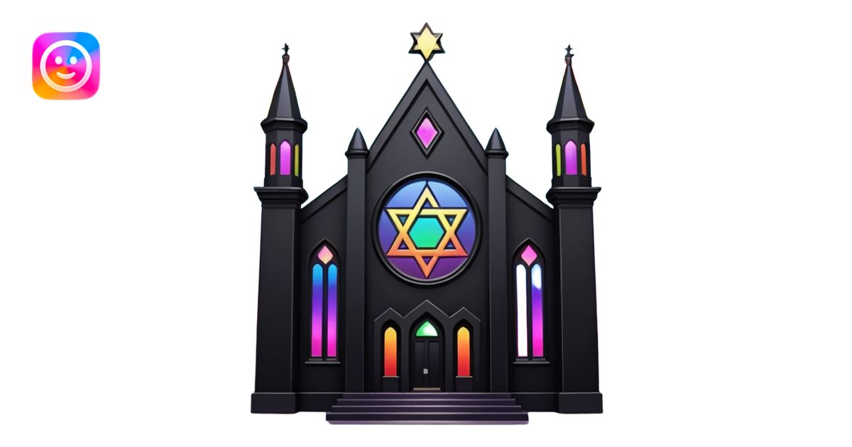 jewish synagogue temple in dark goth aesthetic style with black ...