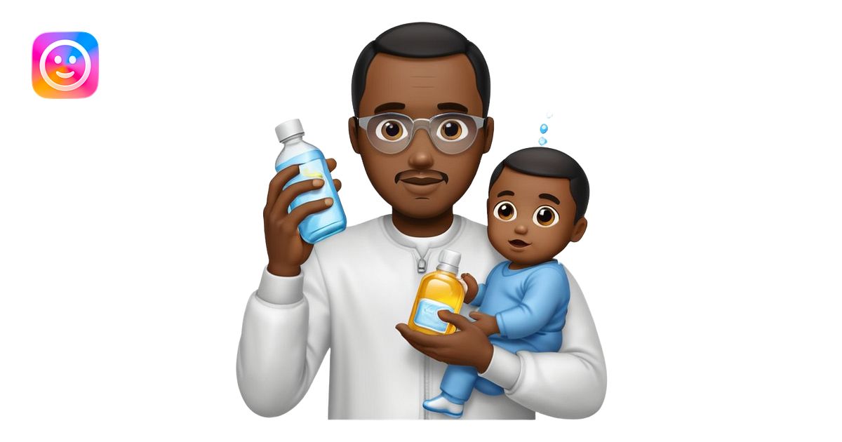Diddy party with diddy holding baby oil emoji | AI Emoji Generator