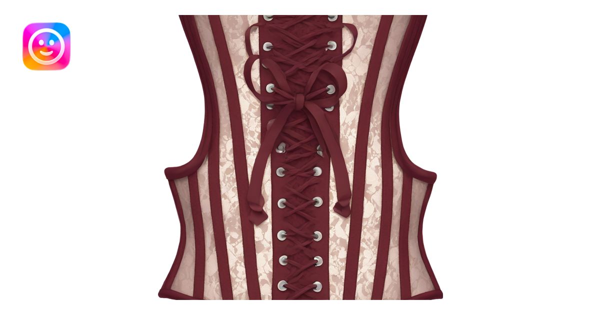burgundy lace corset emoji | AI Emoji Generator