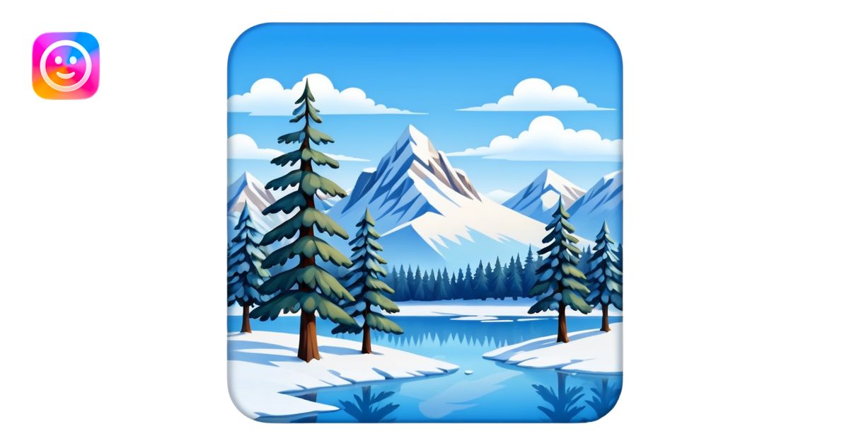 small painting with winter landscape emoji | AI Emoji Generator