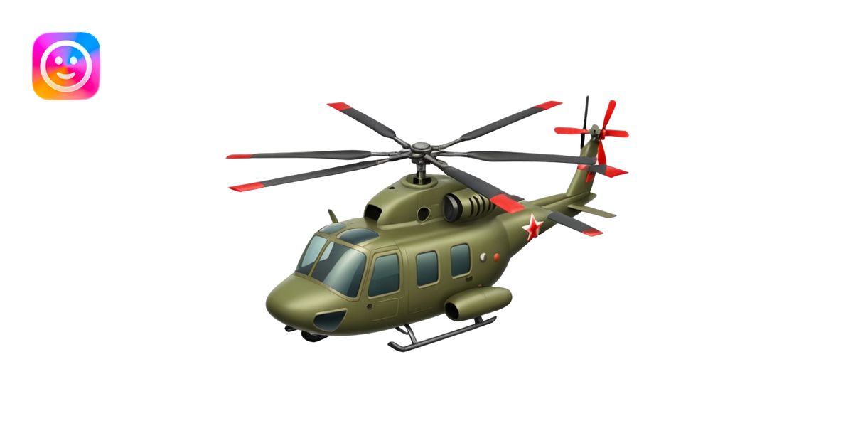 WW2 style helicopter with red star emoji | AI Emoji Generator