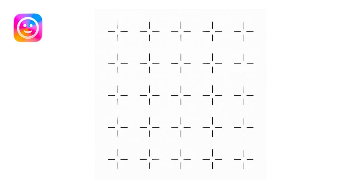 a series of layout markings spaced in an even symmetrical grid, as in ...