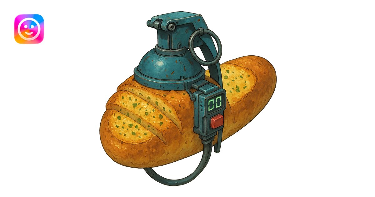 a thermonuclear hand held grenade IED, futuristic cyberpunk. The primed ...