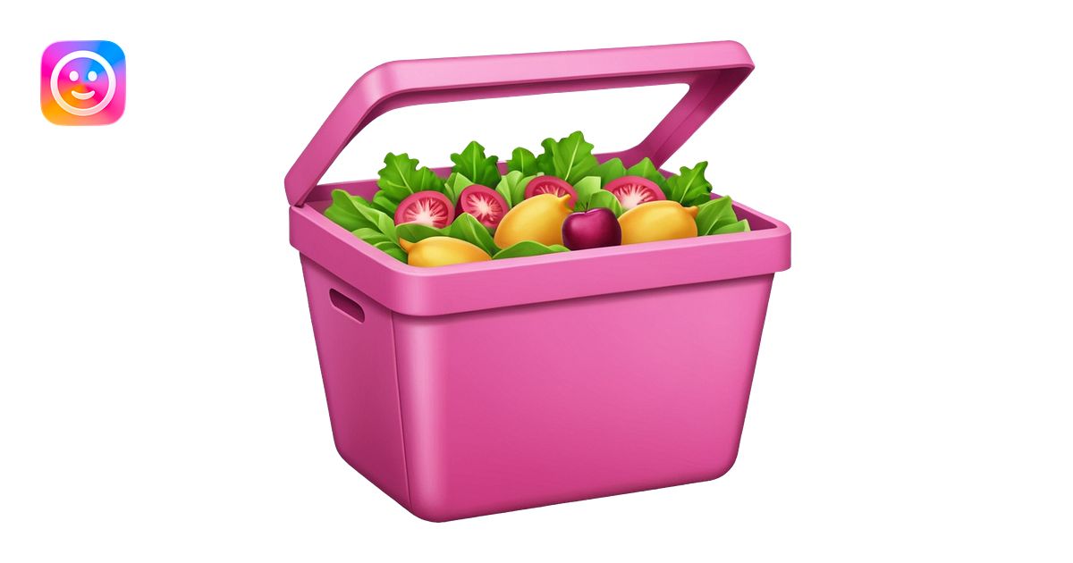 pink salad box contain emoji | AI Emoji Generator