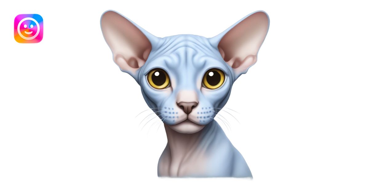 Sphynx Full Body blue eyes emoji | AI Emoji Generator