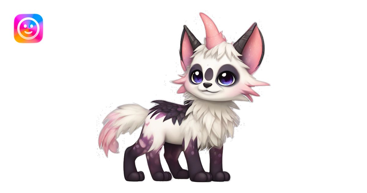 cute Kawaii edgy fantasy animal sparkle fursona Fionbri creature by ...