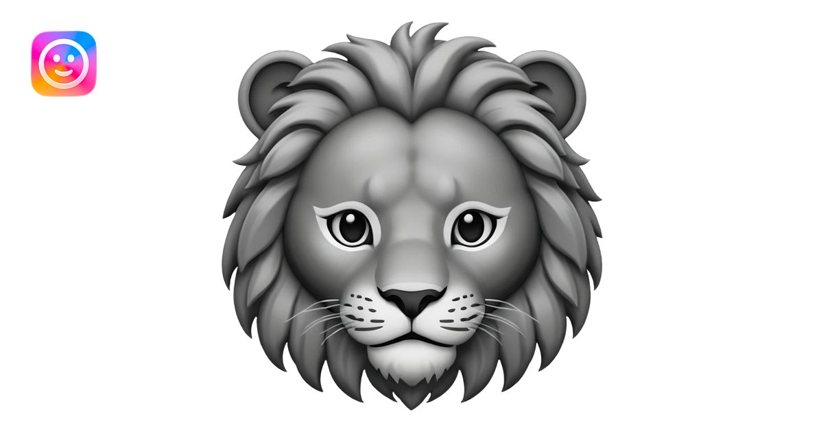 A face of lion roraing in black and white emoji emoji | AI Emoji Generator