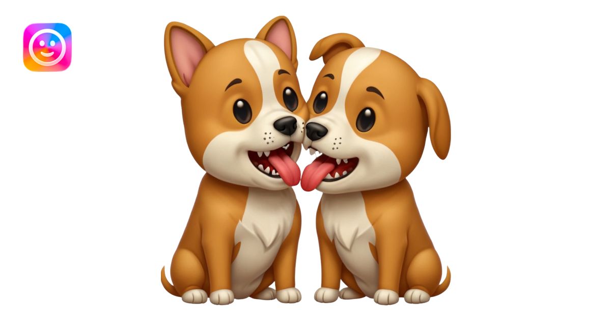 dogs kissing agressively emoji | AI Emoji Generator