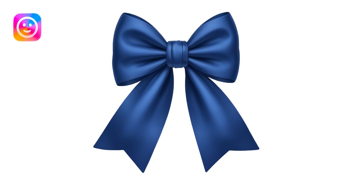 Laço azul escuro emoji | AI Emoji Generator