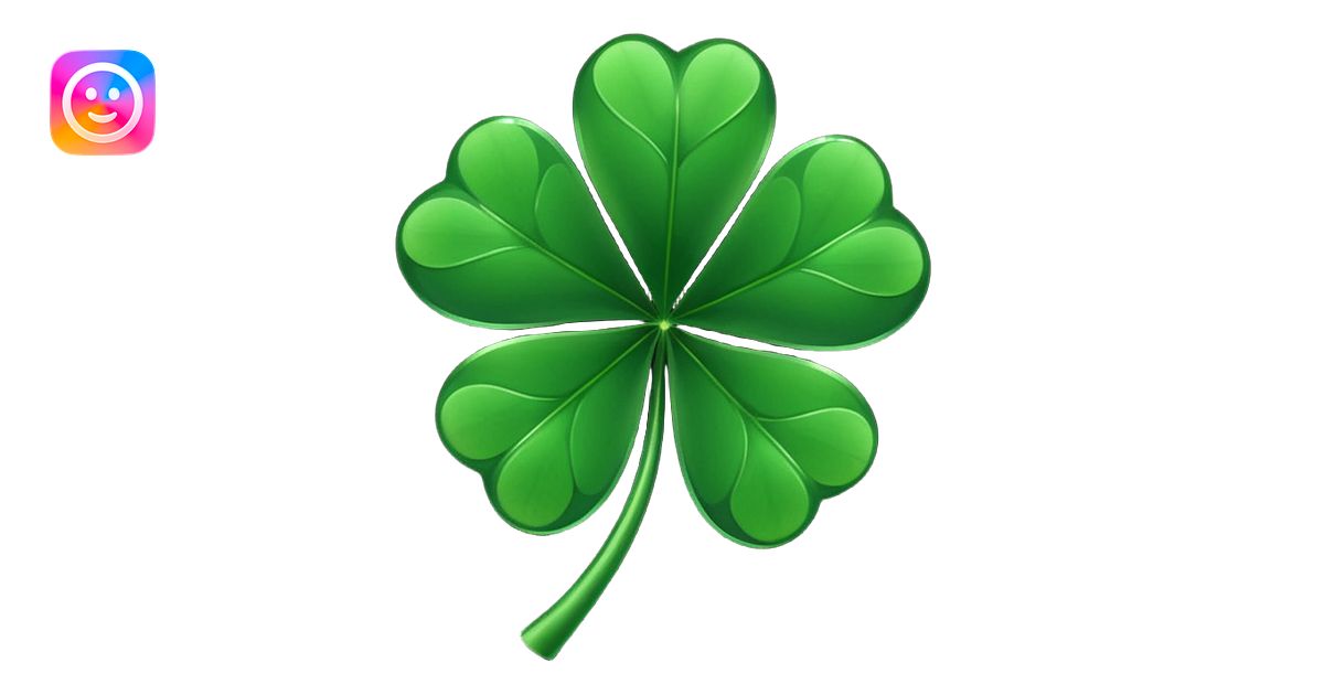 Five leaf clover black emoji | AI Emoji Generator