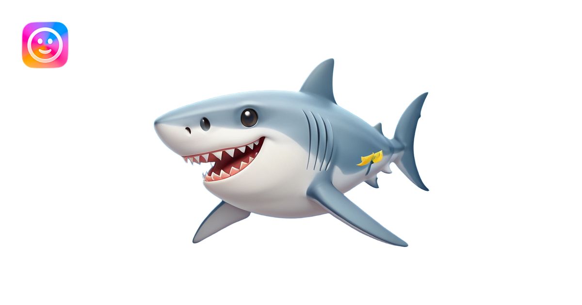 SHARK HAPPY FACE emoji | AI Emoji Generator