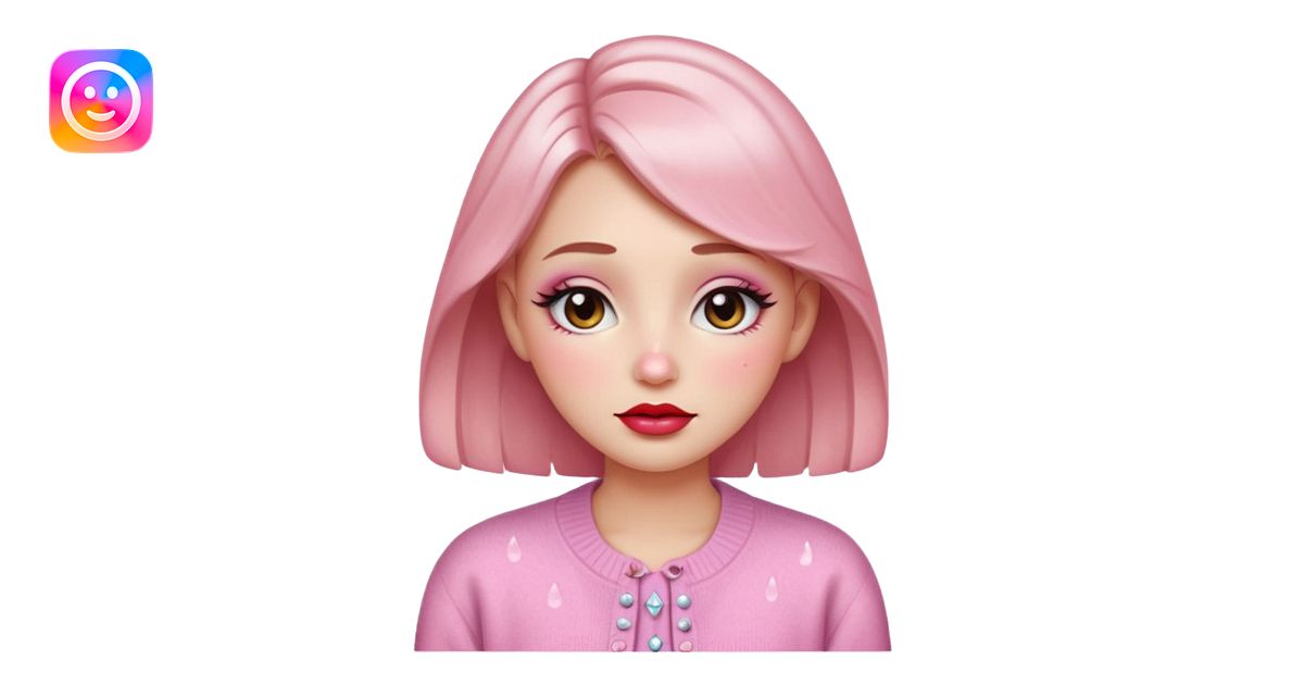 “Emoji girl, dewy skin, heavy blush across cheeks and nose bridge ...