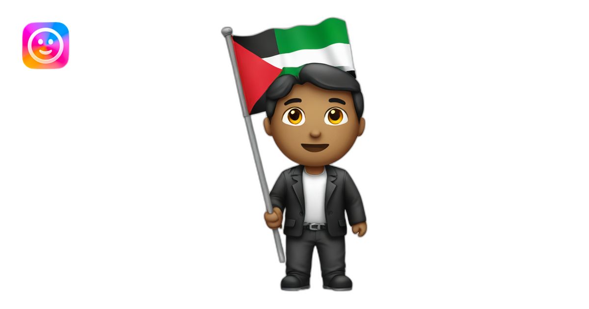Man with Palestine flag emoji | AI Emoji Generator