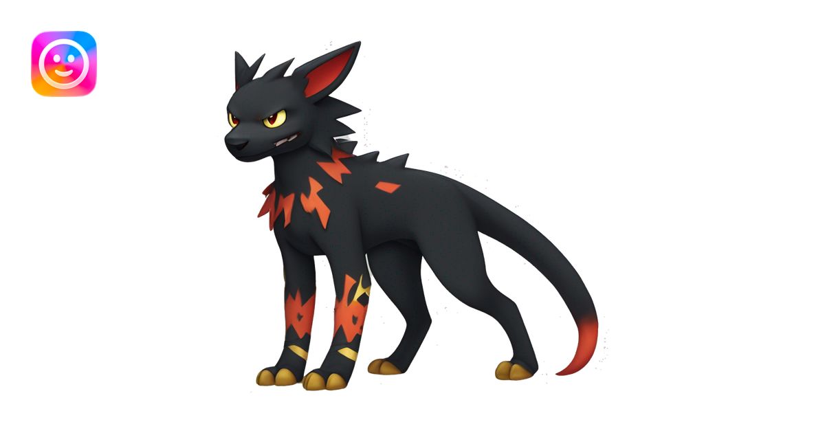 Cool Edgy Litten-Houndoom-Luxray Fakémon Digimon with Edgy markings ...